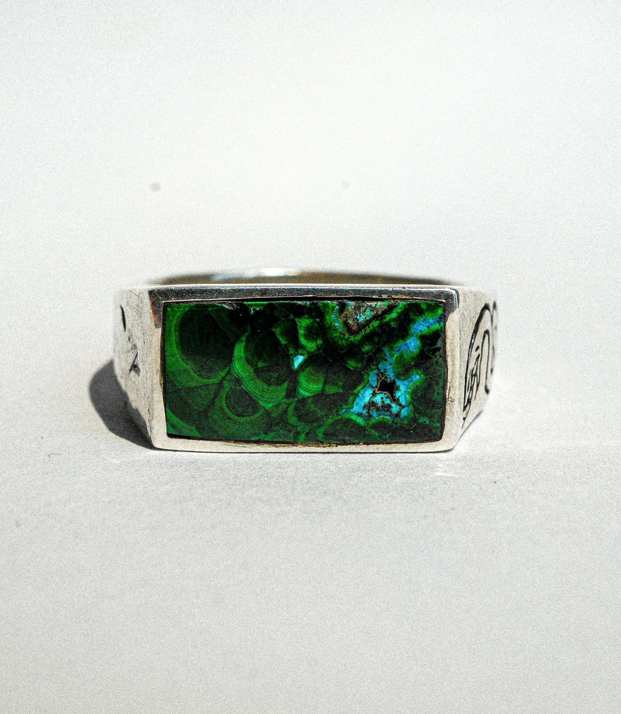 Malachite Stone Snake Signet Ring – LOST AMIGO